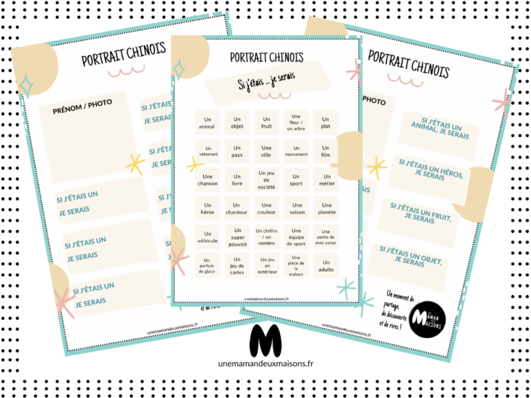 Le portrait chinois pour apprendre à se connaitre en famille